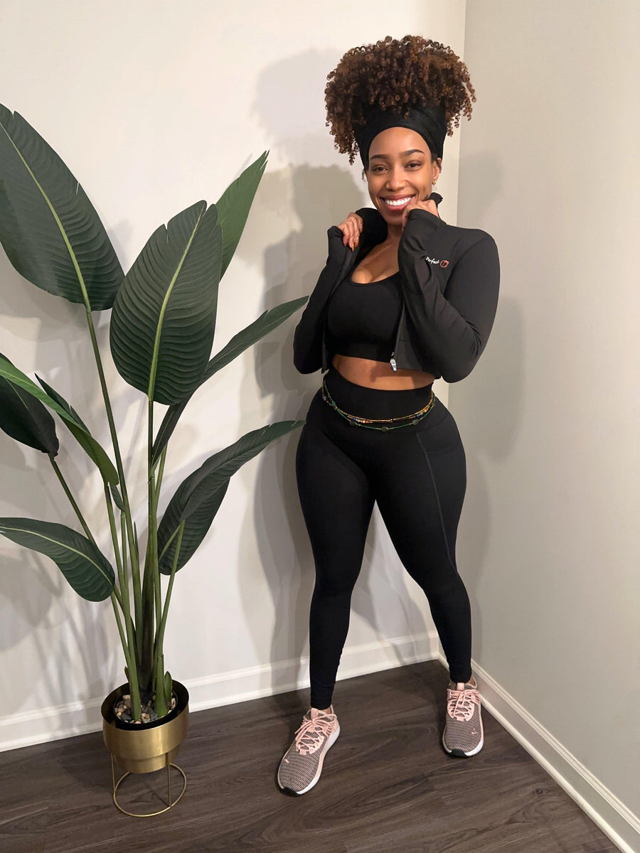 Luxe Cropped Fitness Jacket – Peach Perfect